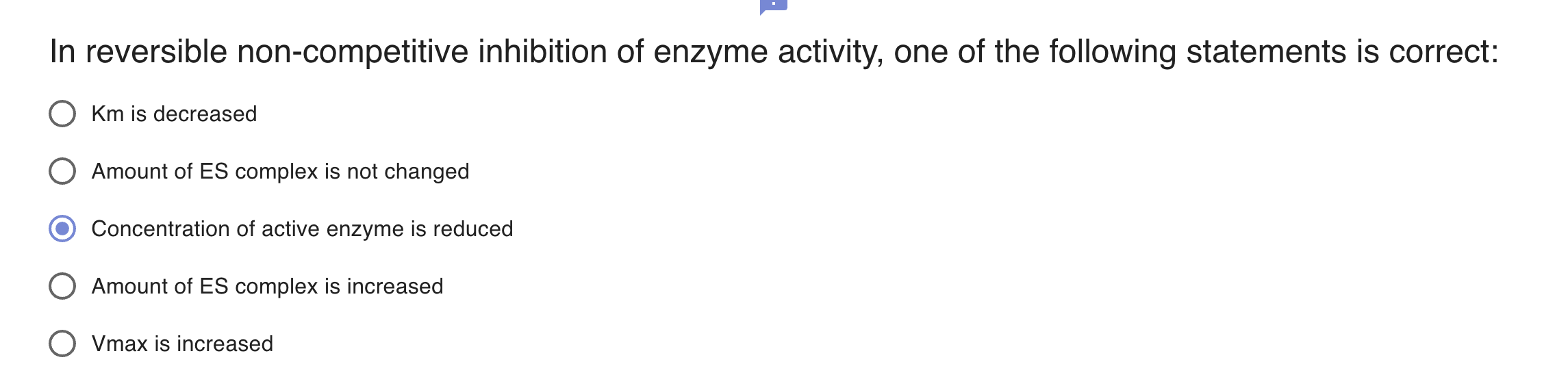 Solved In reversible non-competitive inhibition of enzyme | Chegg.com