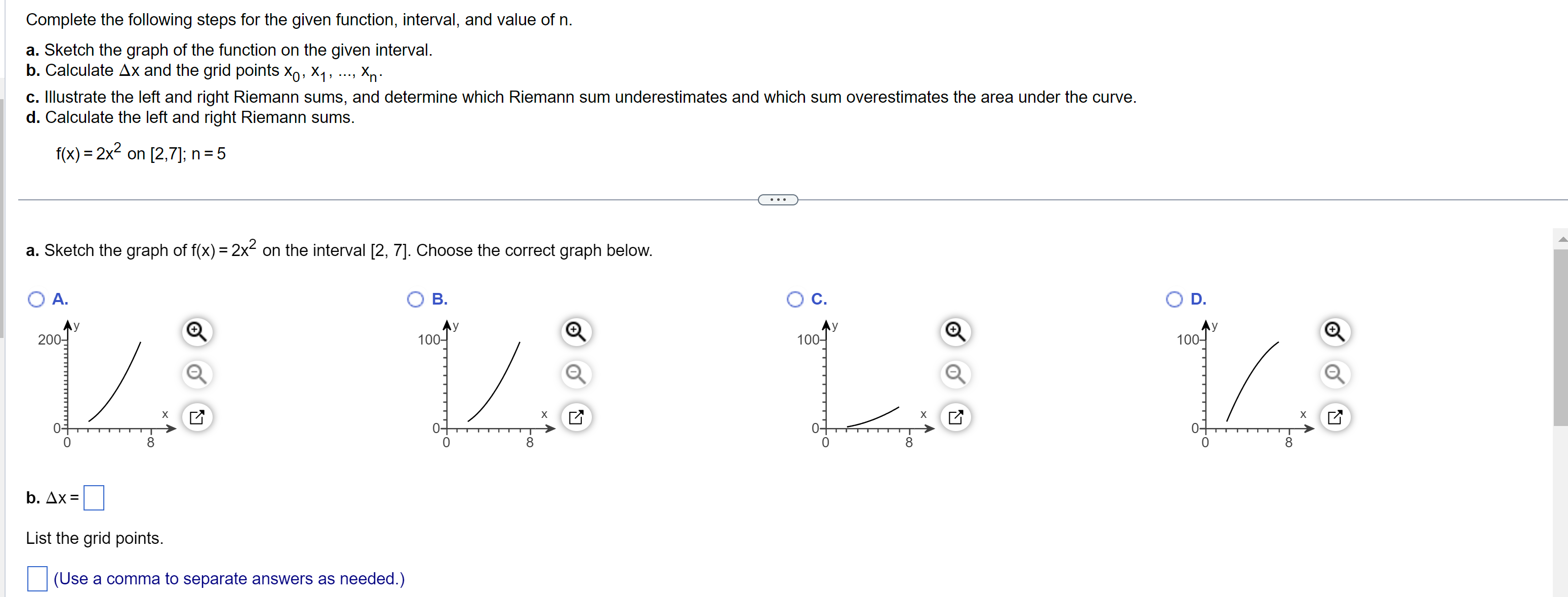 Solved Complete the following steps for the given function, | Chegg.com
