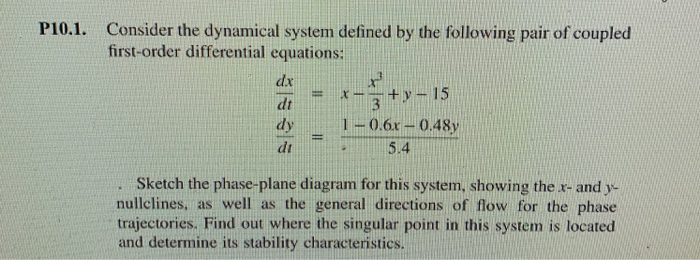 Consider the dynamical system defined by the | Chegg.com