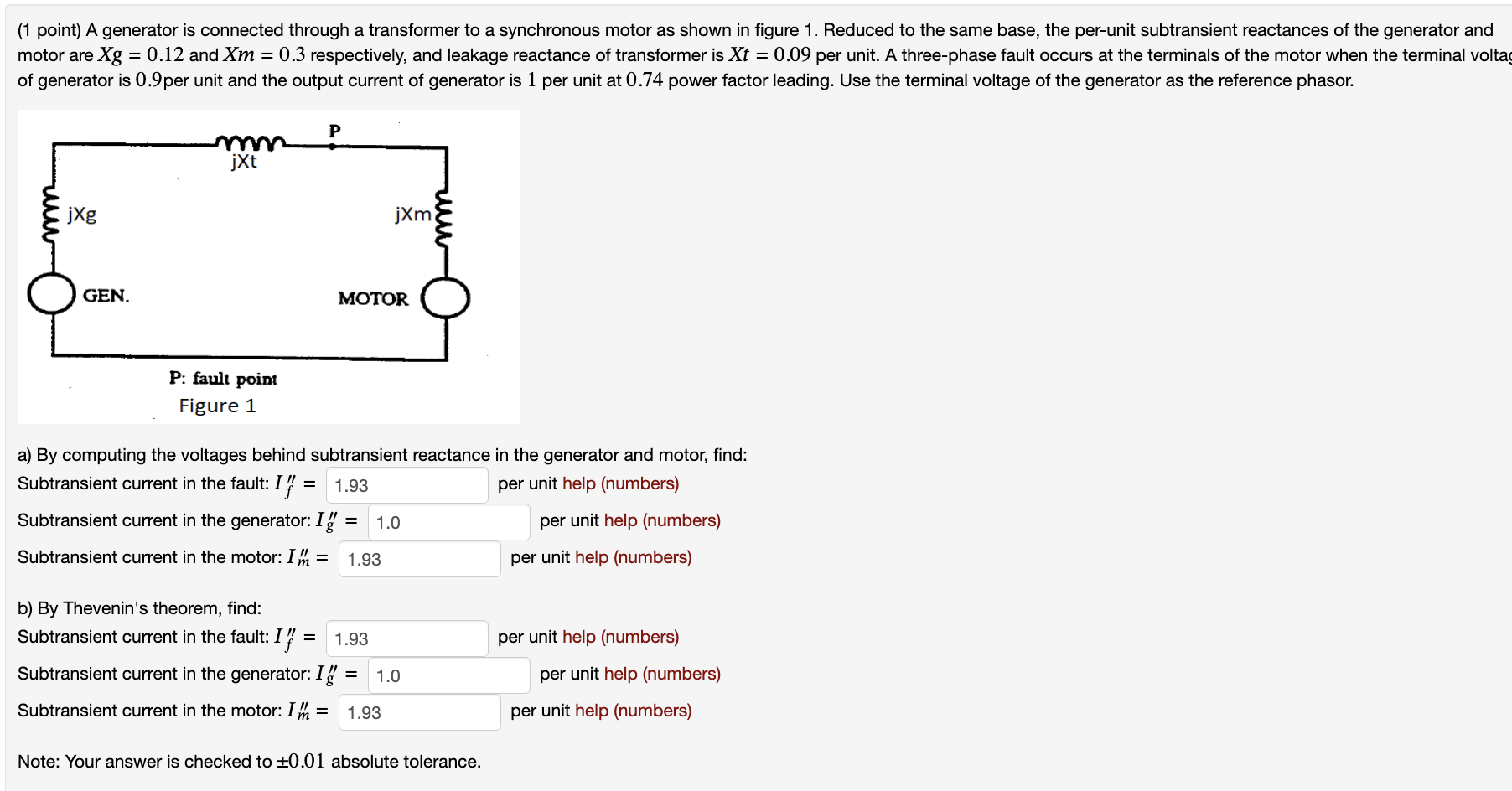 Solved (1 ﻿point) ﻿A generator is ﻿connected through a | Chegg.com