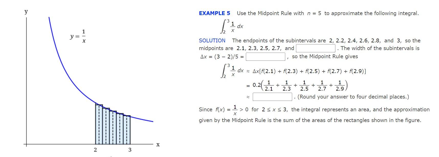 Solved EXAMPLE 5 Use the Midpoint Rule with n=5 to | Chegg.com