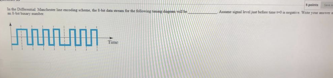 Solved 5 points In the Differential Manchester line encoding | Chegg.com
