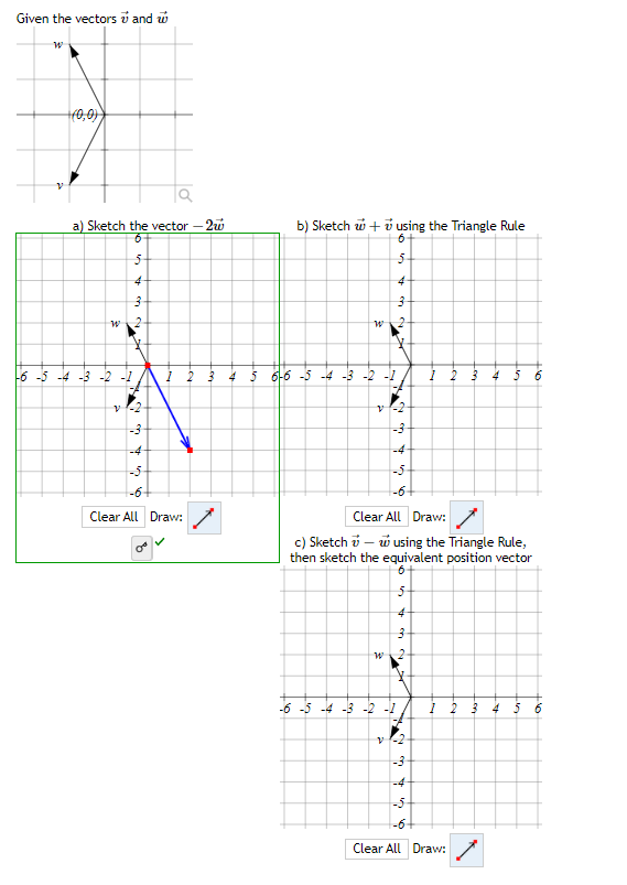 Solved Given the vectors ū and w w +0,0) la a) Sketch the | Chegg.com