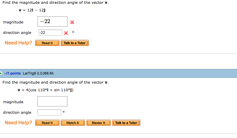 Solved Find the magnitude and direction angle of the vector | Chegg.com