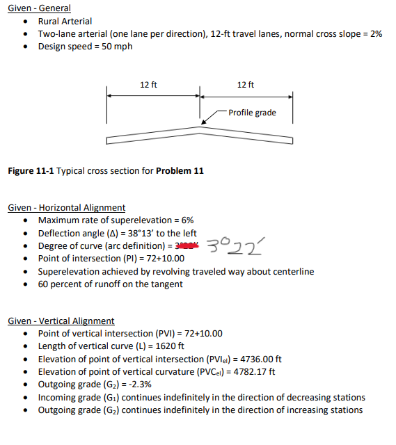 Solved Given - General - Rural Arterial - Two-lane arterial | Chegg.com