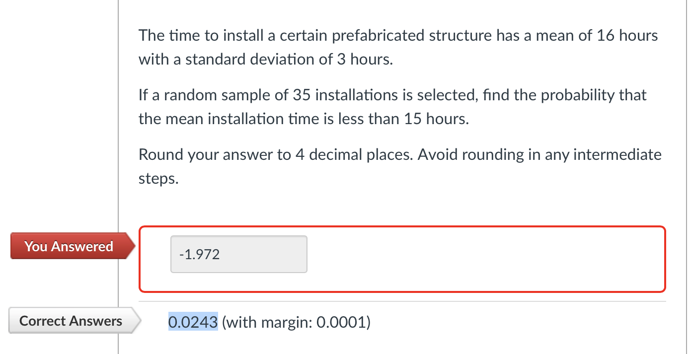 Solved The time to install a certain prefabricated structure | Chegg.com