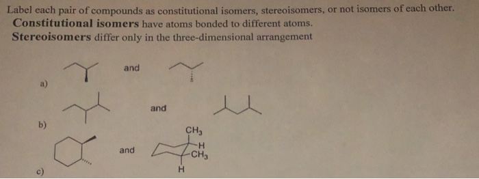 Solved Label each pair of compounds as constitutional | Chegg.com