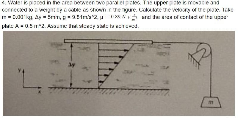 Solved 4. Water is placed in the area between two parallel | Chegg.com