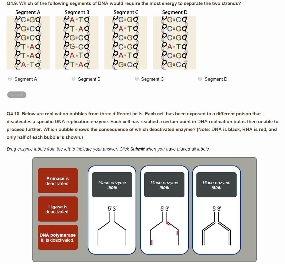 Solved Q4.10. Below are replication bubbles from three | Chegg.com