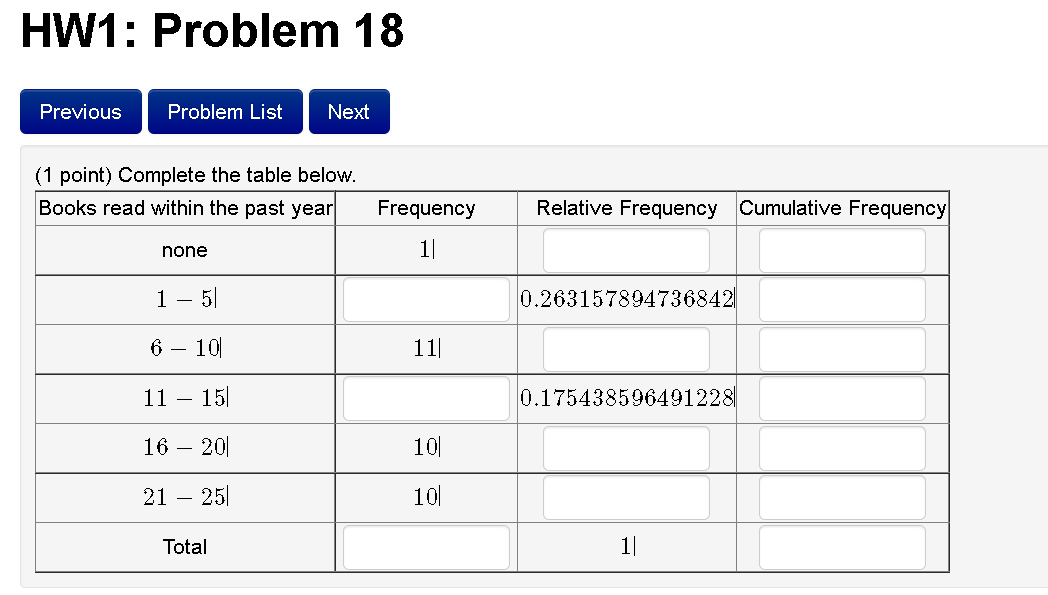 Solved HW1: Problem 18 Previous Problem List Next (1 point) | Chegg.com