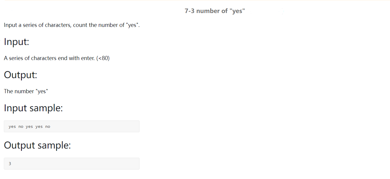 Solved 7-3 number of "yes" Input a series of characters, | Chegg.com