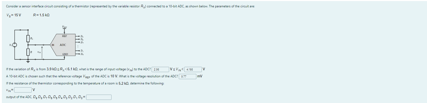 Solved Consider a sensor interface circuit consisting of a | Chegg.com