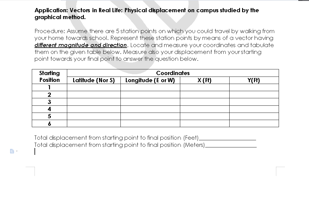 Solved Application: Vectors in Real Life: Physical | Chegg.com