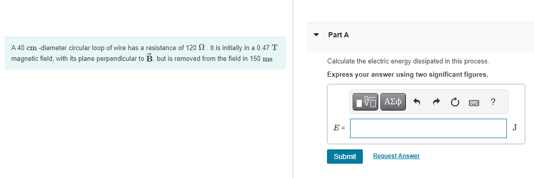 Solved A 40 cm-diameter circular loop of wire has a | Chegg.com