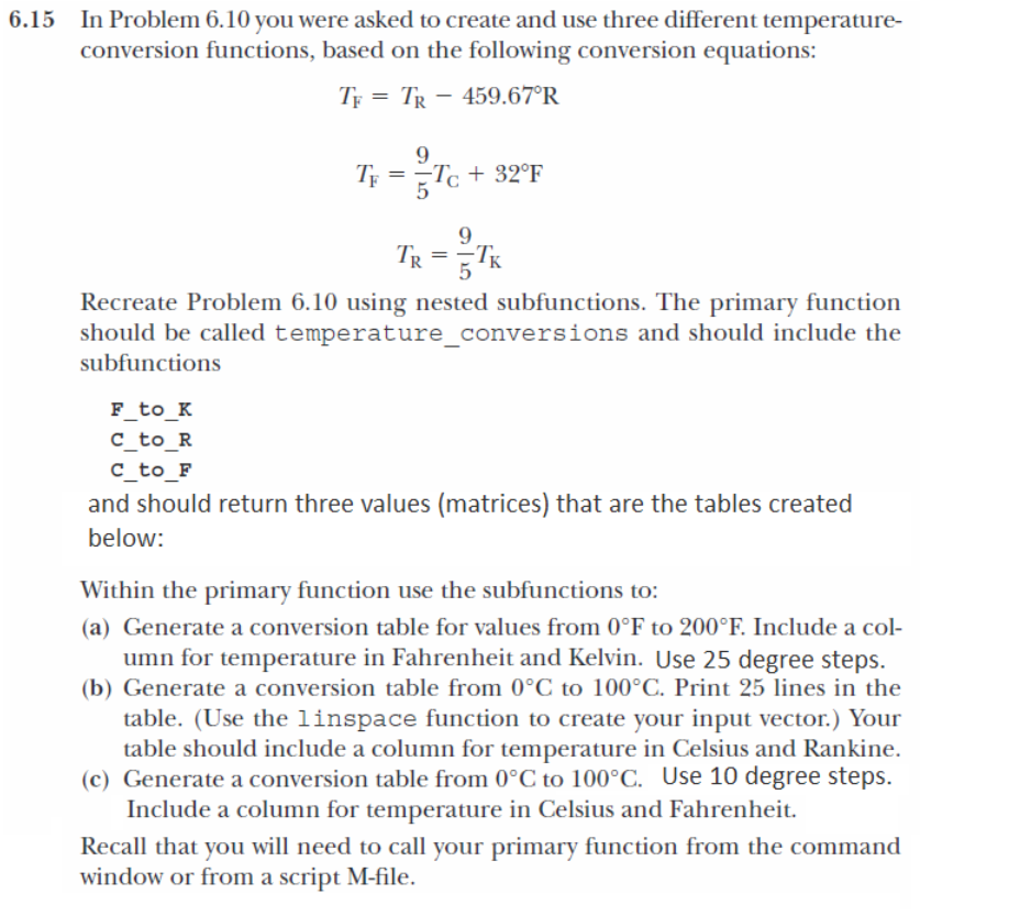 Solved 6.15 In Problem 6.10 you were asked to create and use | Chegg.com