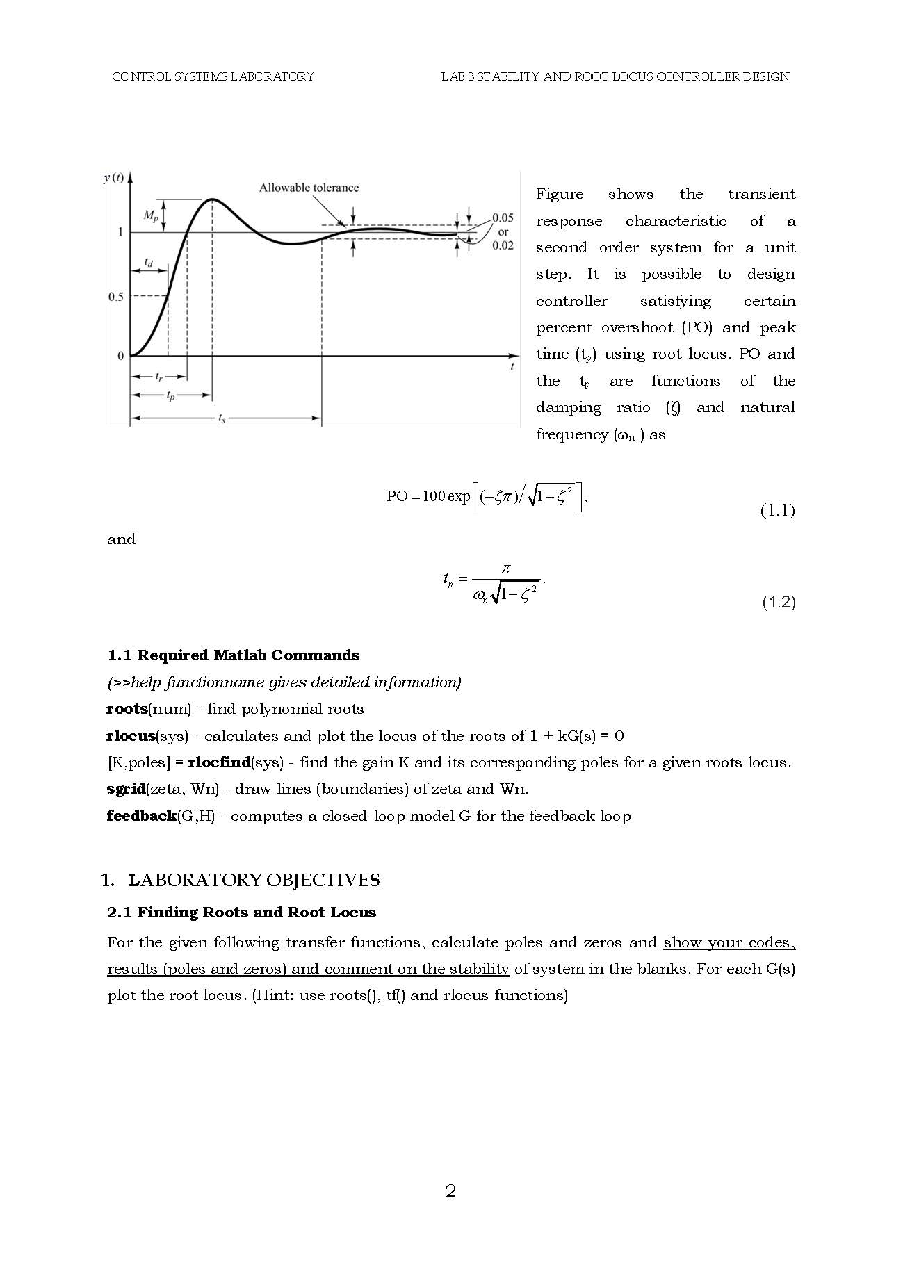 Solved LABORATORY 3: STABILITY AND ROOT LOCUS CONTROLLER | Chegg.com