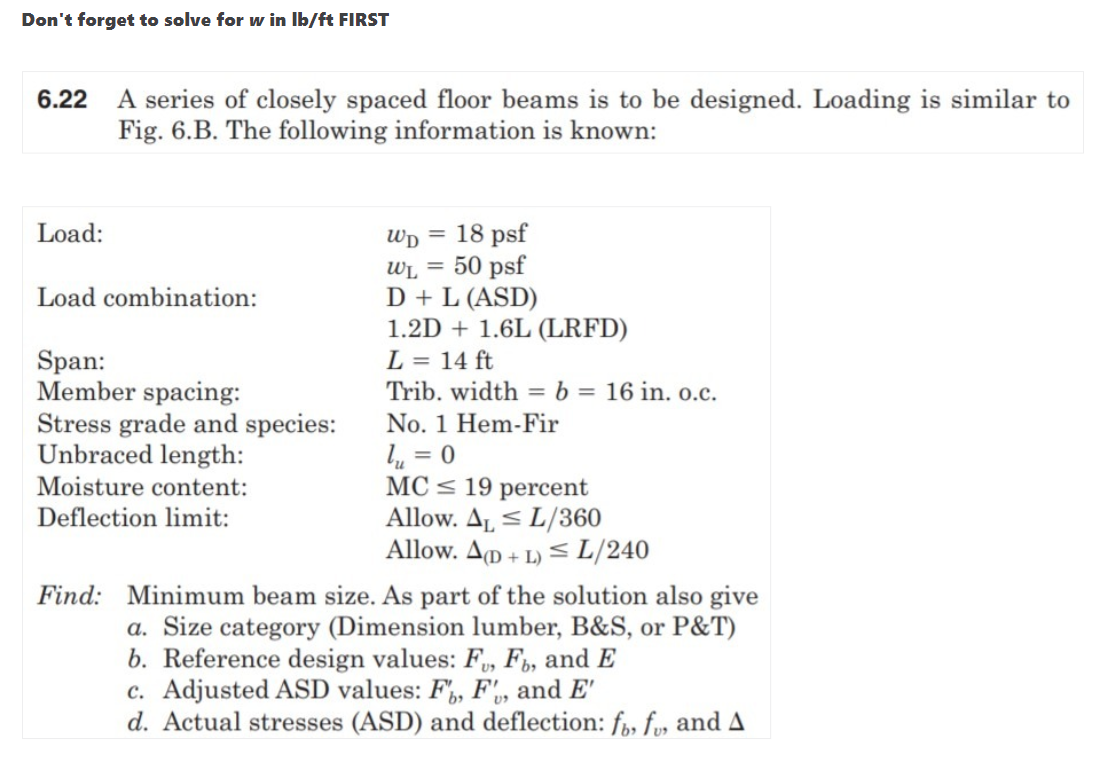 Solved *Please write out all formulas and steps. SOLVE FOR W | Chegg.com