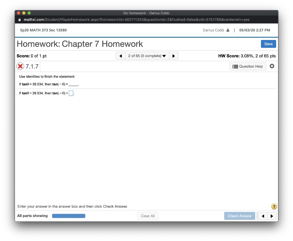 Solved Do Homework - Darius Cobb | Chegg.com