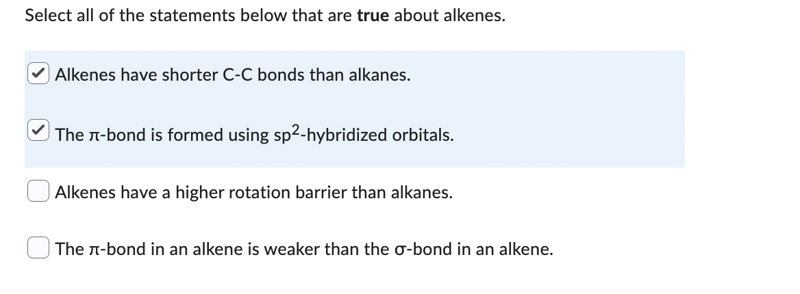 Solved Select all of the statements below that are true | Chegg.com