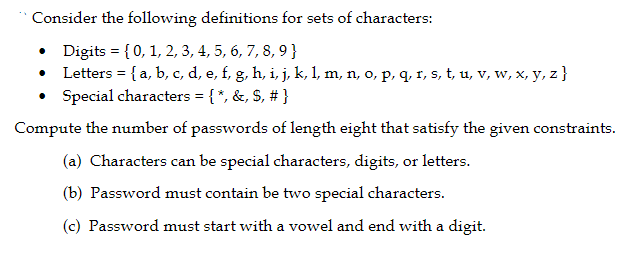 Solved n = Consider the following definitions for sets of | Chegg.com