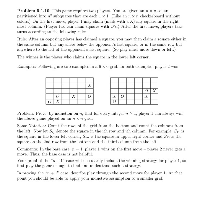Solved Problem 5.1.10. This game requires two players. You | Chegg.com