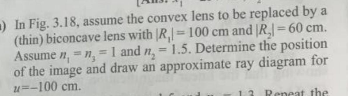 Solved In Fig. 3.18, assume the convex lens to be replaced | Chegg.com