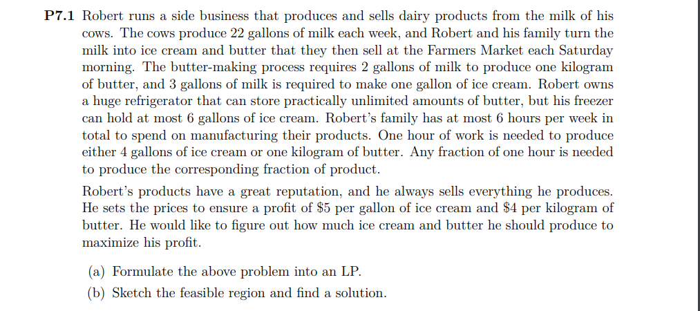 Solved 7.1 Robert runs a side business that produces and | Chegg.com