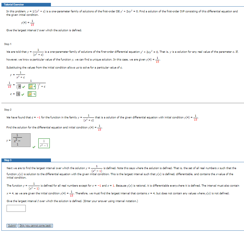 Solved In this problem, y=1/(x2+c) is a one-parameter family | Chegg.com