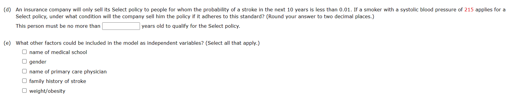 Solved variable with 1 indicating a smoker and 0 indicating | Chegg.com