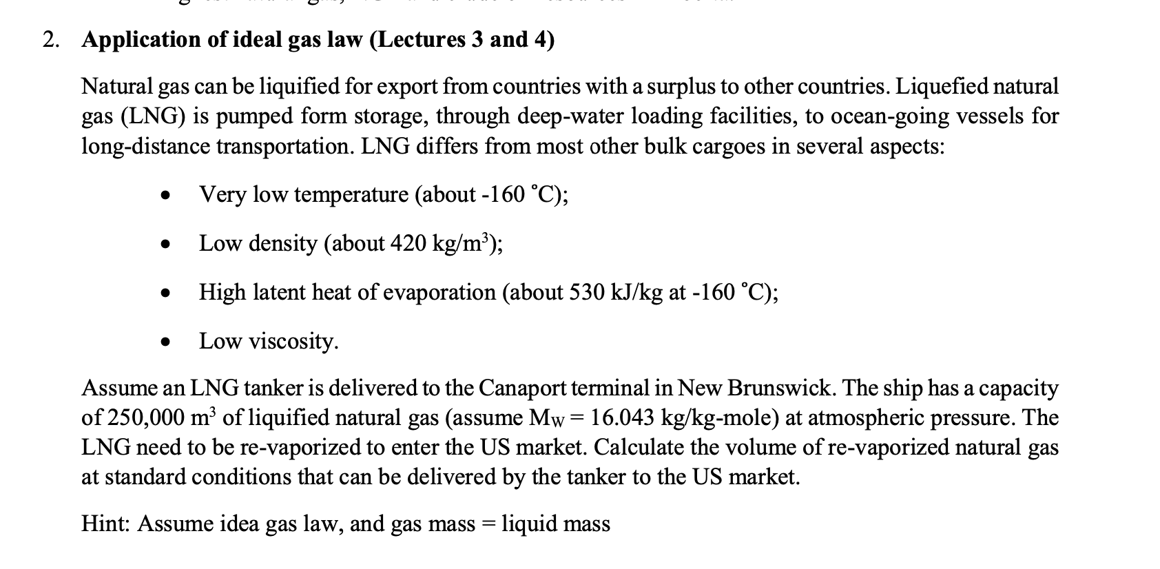 Solved 2. Application of ideal gas law (Lectures 3 and 4) | Chegg.com