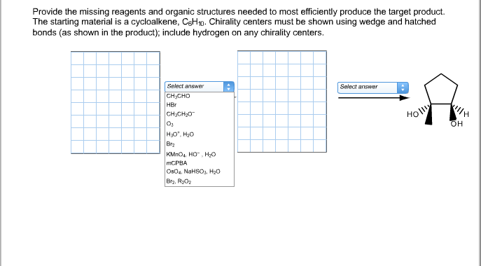 Solved Provide the missing reagents and organic structures | Chegg.com