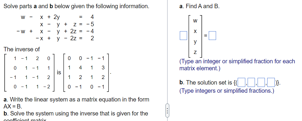 Solved Solve parts a and b below given the following | Chegg.com