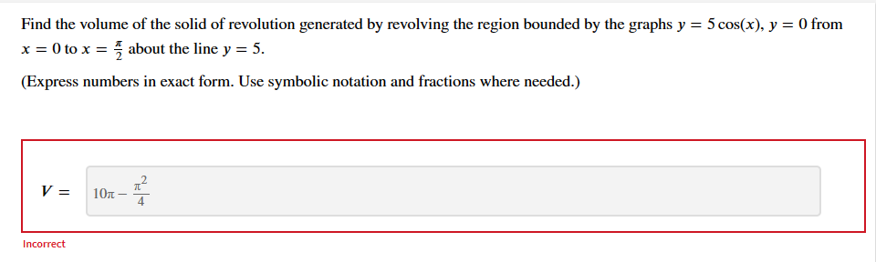 Solved Find the volume of the solid of revolution generated | Chegg.com
