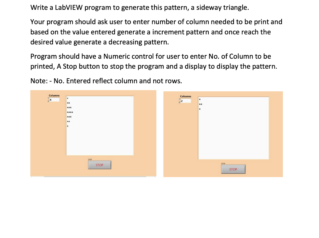 Solved Write a LabVIEW program to generate this pattern, a | Chegg.com