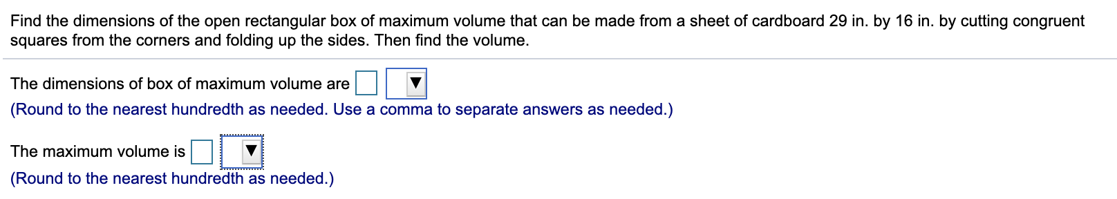 Solved Find the dimensions of the open rectangular box of | Chegg.com