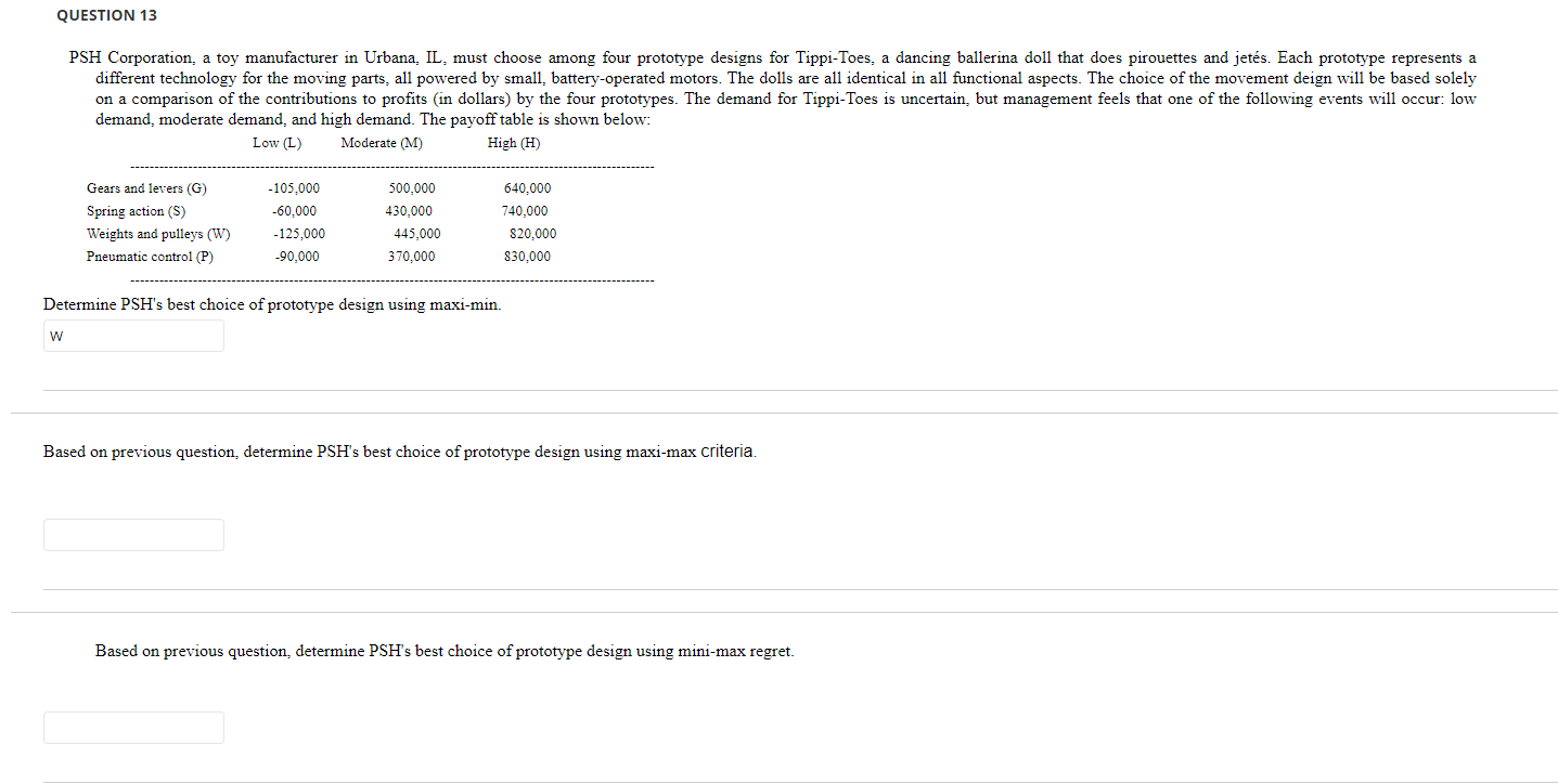 Solved demand, moderate demand, and high demand. The payoff | Chegg.com