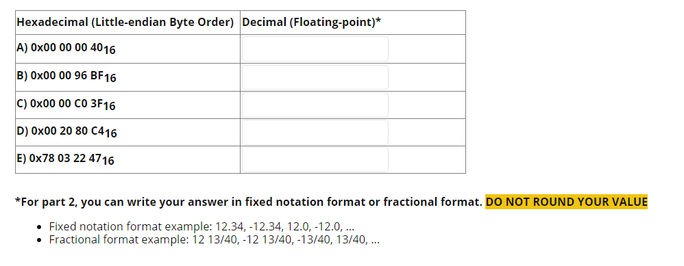 Solved *For part 2, you can write your answer in fixed | Chegg.com