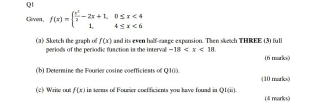 Solved Q1 Given Fx 2x1 Osx 