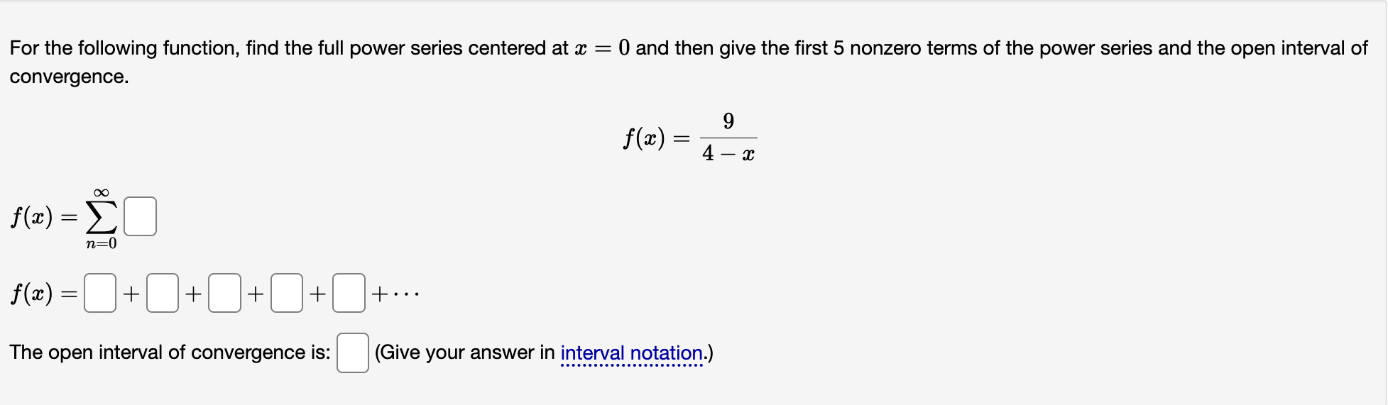 Solved For the following function, find the full power | Chegg.com