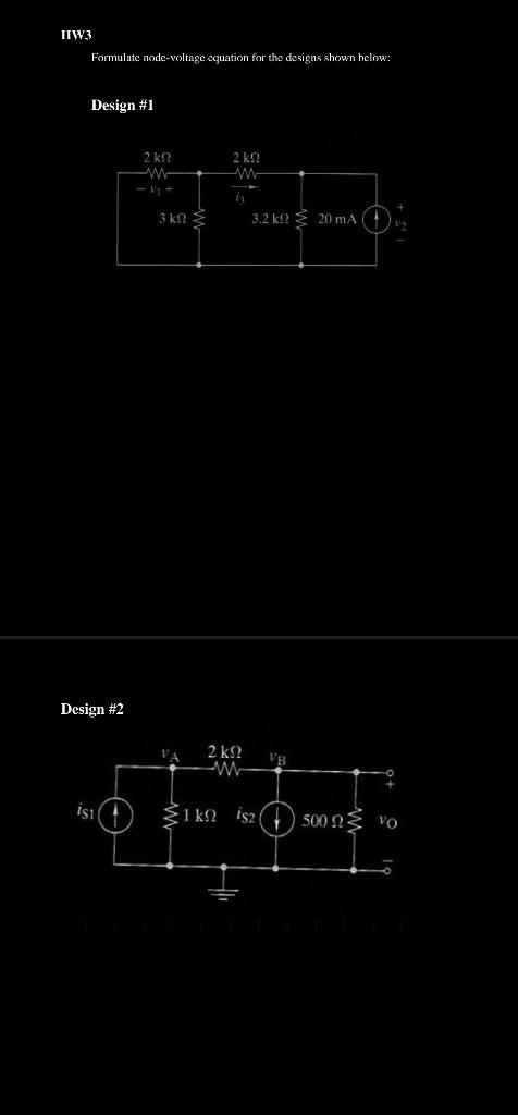 Solved Iin Formulate Node Voltage Equation For Tho Designs 8264