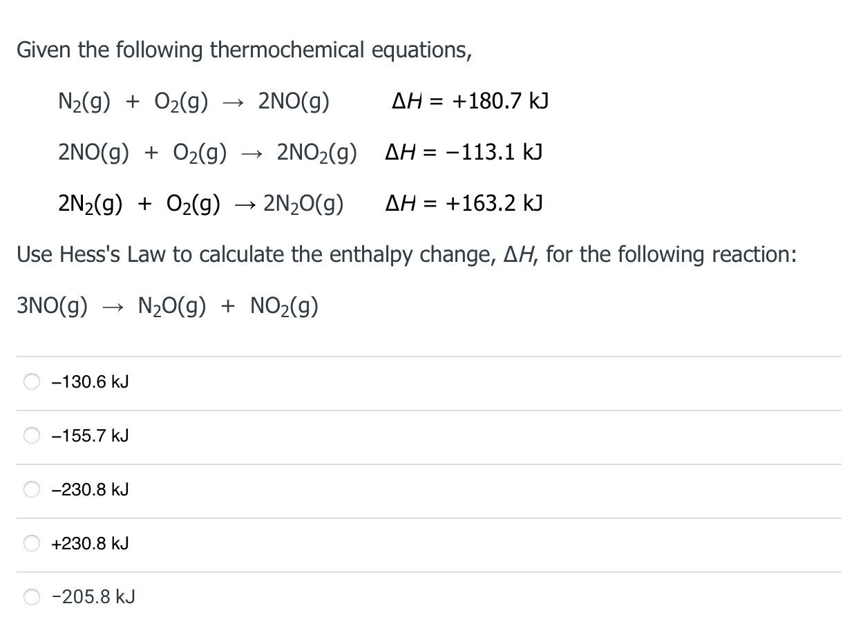 Solved Given the following thermochemical equations, N2(g) + | Chegg.com