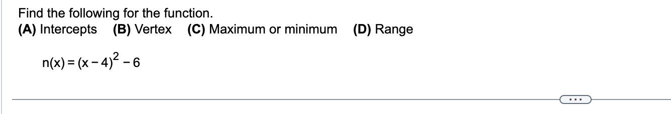 Solved Indicate how the graph of g(x)=(x+6)2+4 is related to | Chegg.com