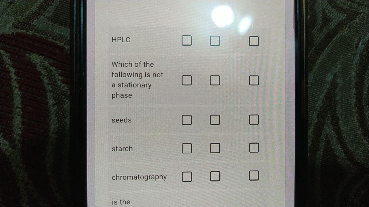 HPLC Which of the following is not a stationary phase | Chegg.com