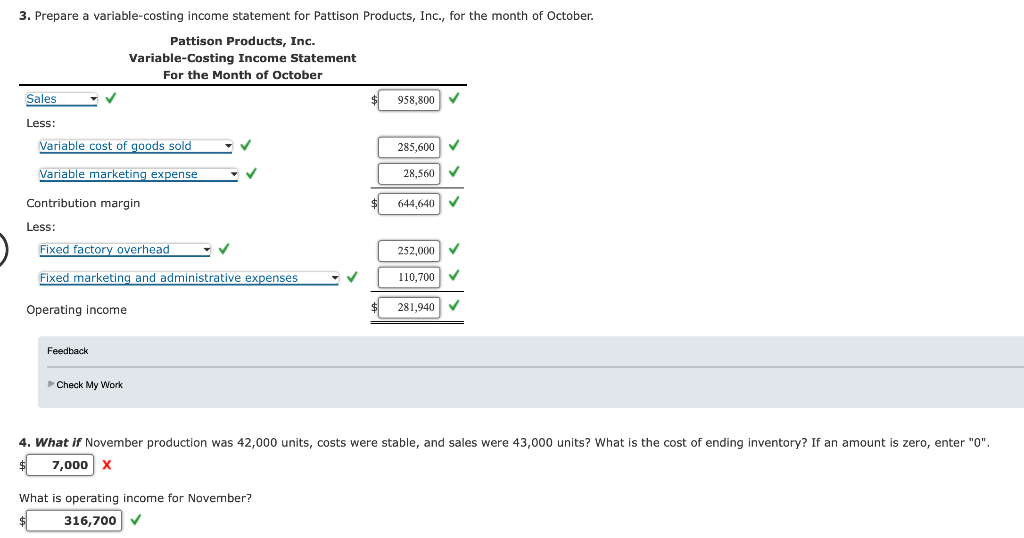 Solved Variable Costing, Value of Ending Inventory, | Chegg.com