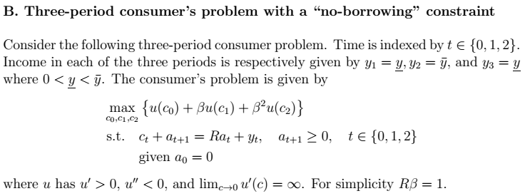 Solved B. Three-period consumer's problem with a | Chegg.com