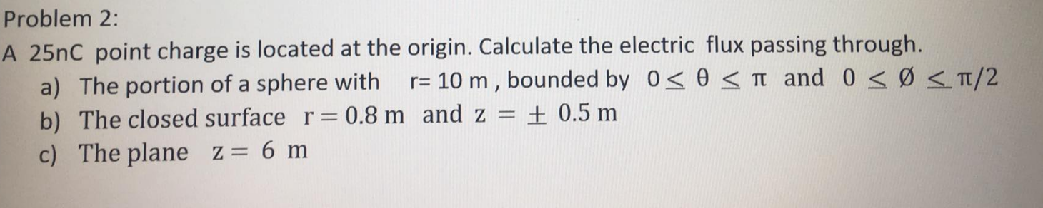 Solved Problem 2: A 25nC point charge is located at the | Chegg.com