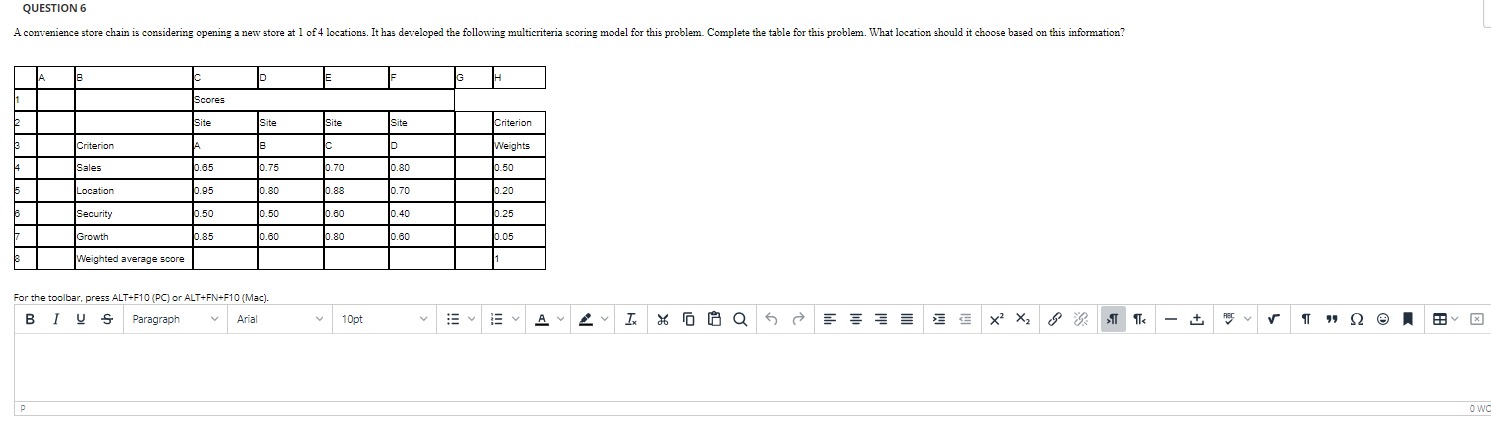 QUESTION 6For the toolbar, press ALT+F10(PC) ﻿or | Chegg.com