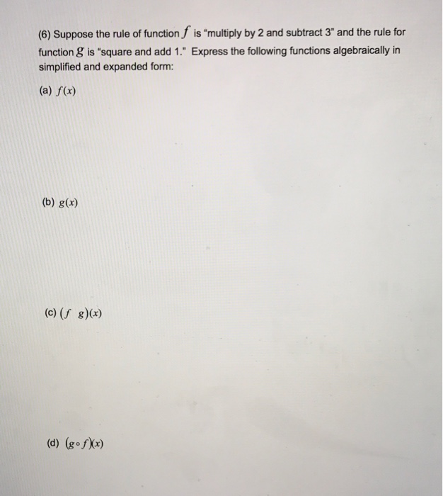 Solved Suppose the rule of function f is "multiply by 2 and | Chegg.com