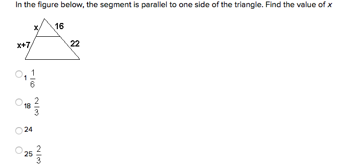 Solved In the figure below, the segment is parallel to one | Chegg.com
