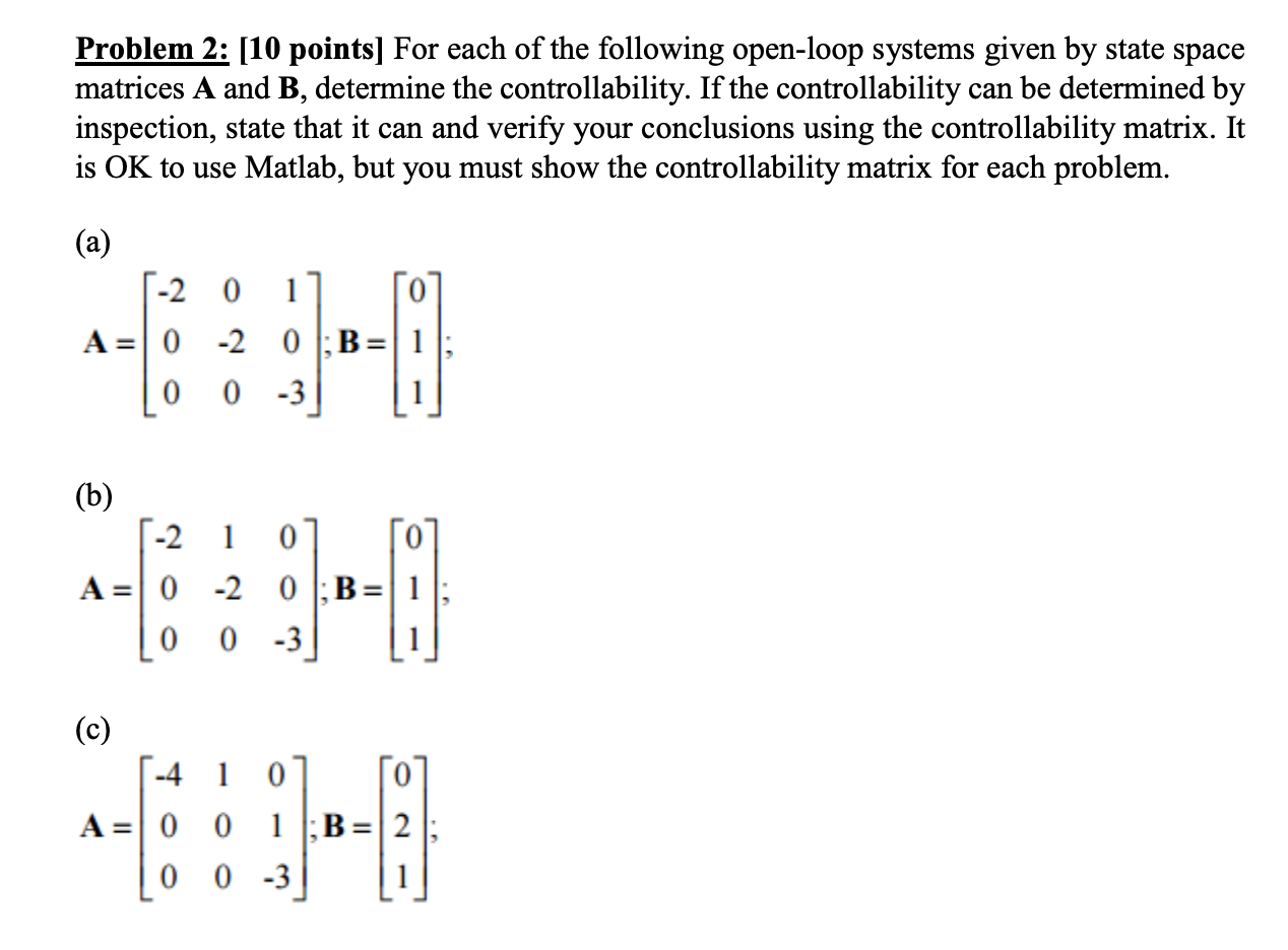 Solved Problem 2: (10 points] For each of the following | Chegg.com